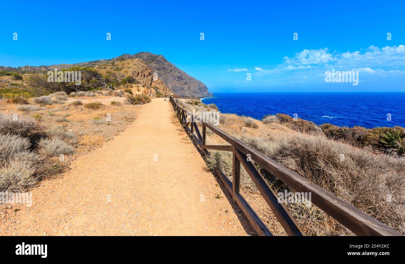 Mediterranean sea summer rocky coast view (Portman, Costa Blanca, Spain ...