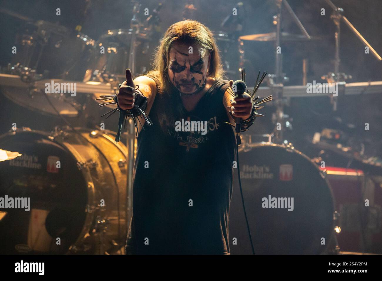 Oslo, Norway. 11th, January 2025. The Norwegian black metal act Nattefrost performs a live ...