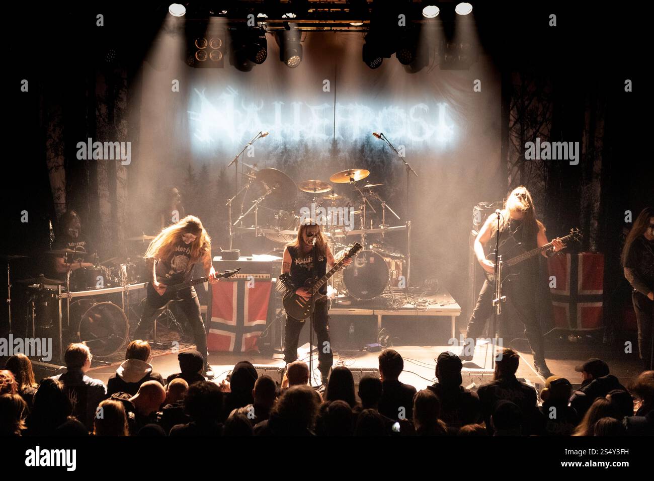 Oslo, Norway. 11th, January 2025. The Norwegian black metal act Nattefrost performs a live ...