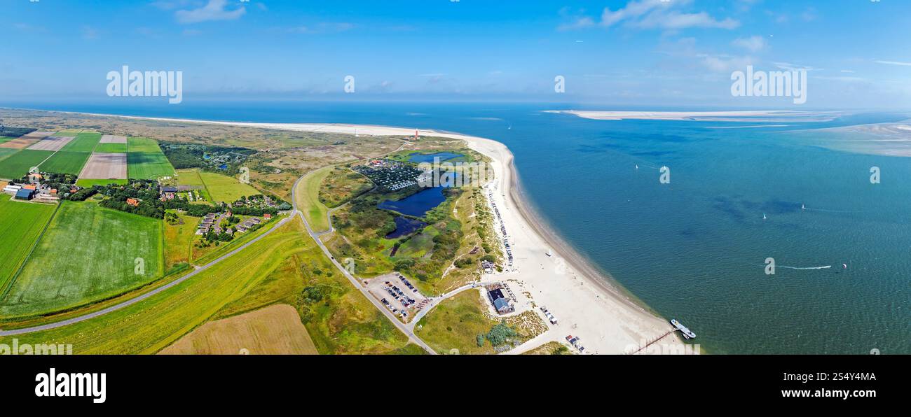 Aerial panorama from the north point of Texel island with the ...