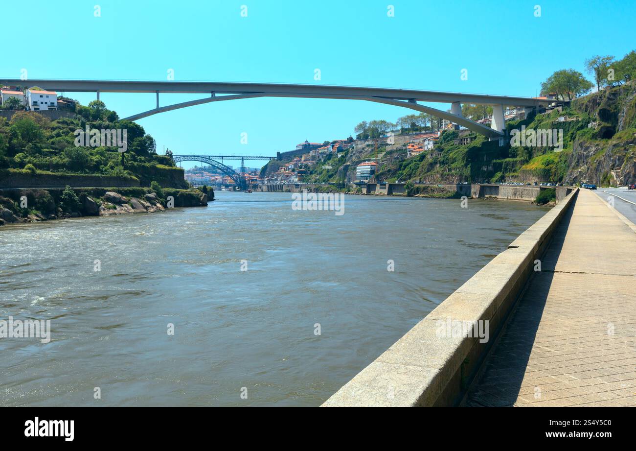 Bridges in Porto (Ponte do Infante and Dom Luis I ) over Douro river ...