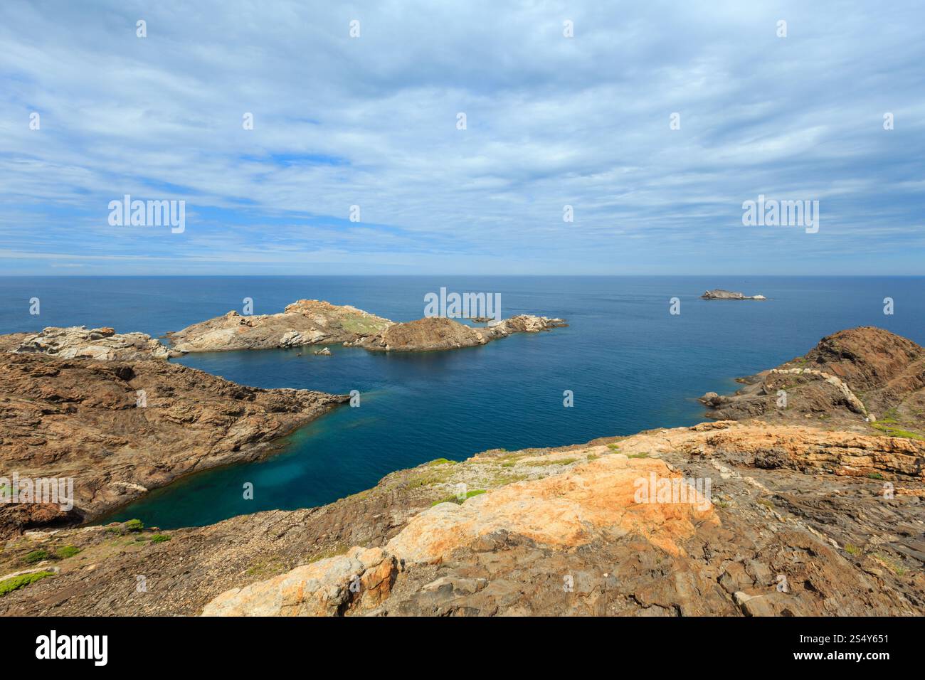Mediterranean rocky coast summer view from Creus cape (Cap de Creus ...