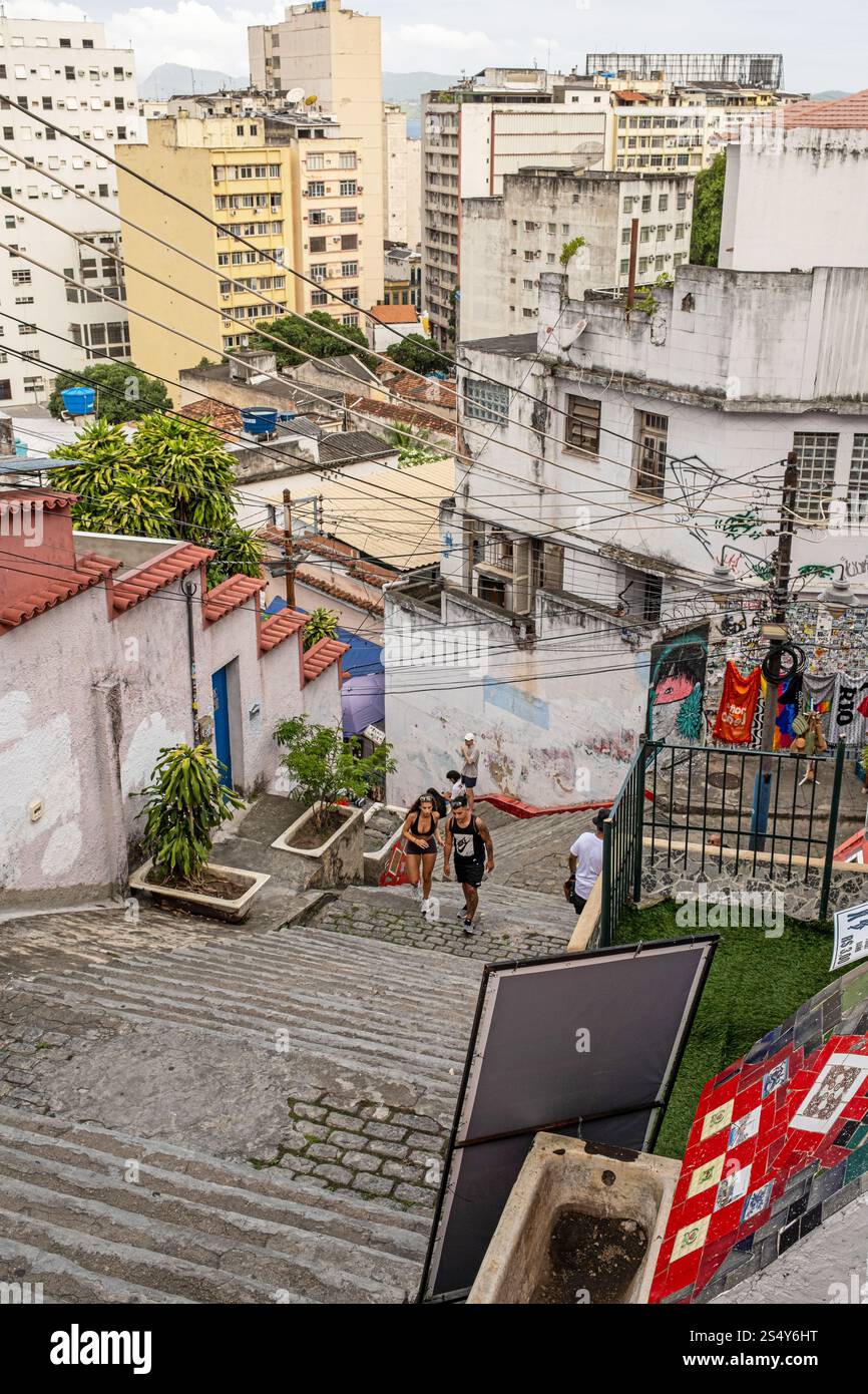 The View from the top of Escadaria Selaron (Lapa Steps), Santa Teresa ...