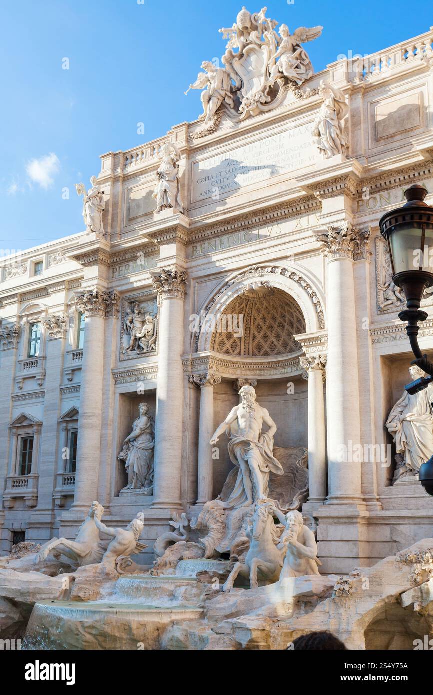 Trevi Fountain in Rome city. It is it is the largest Baroque fountain ...