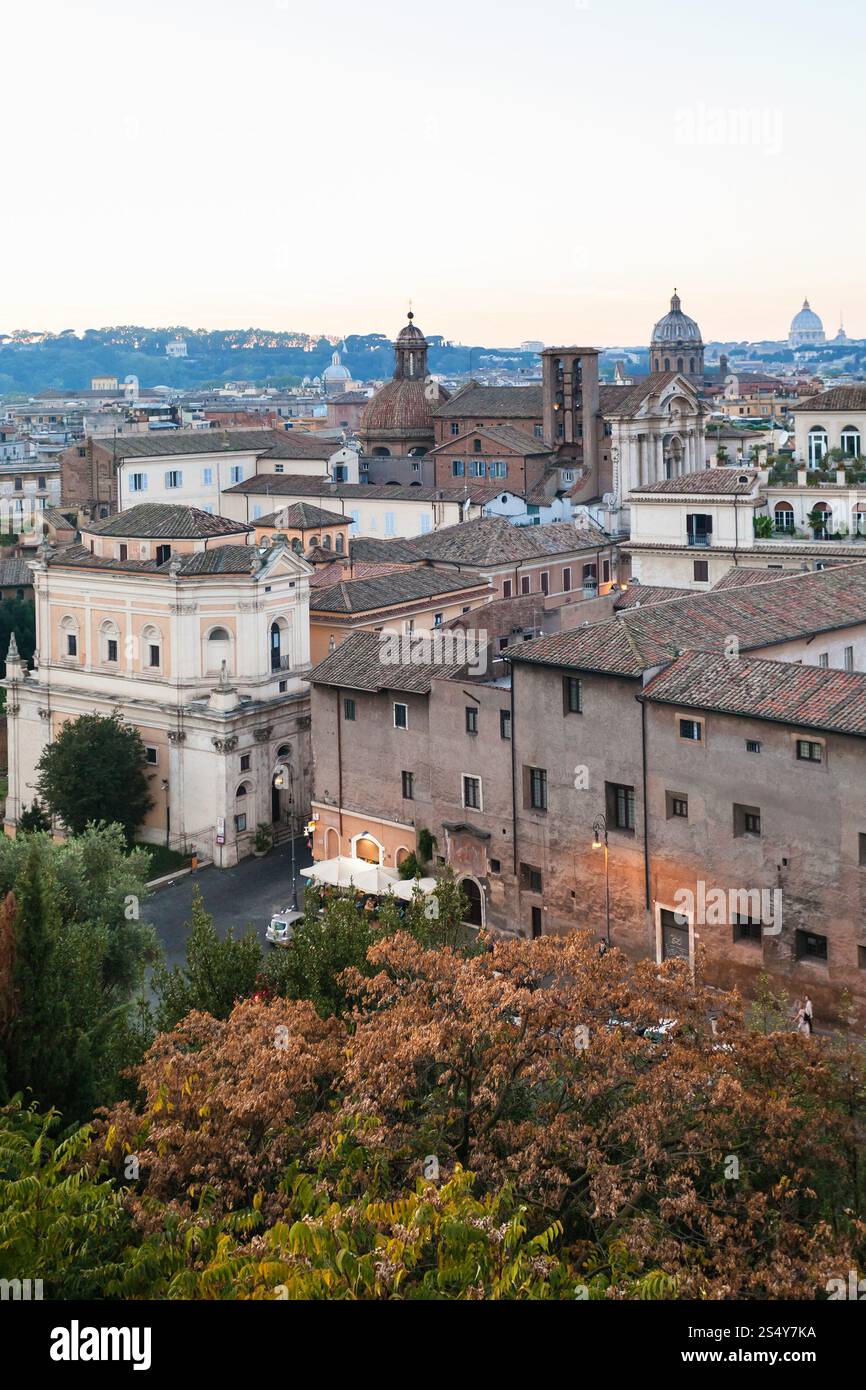 travel to Italy - view of houses of old Rome city from Capitoline hill ...