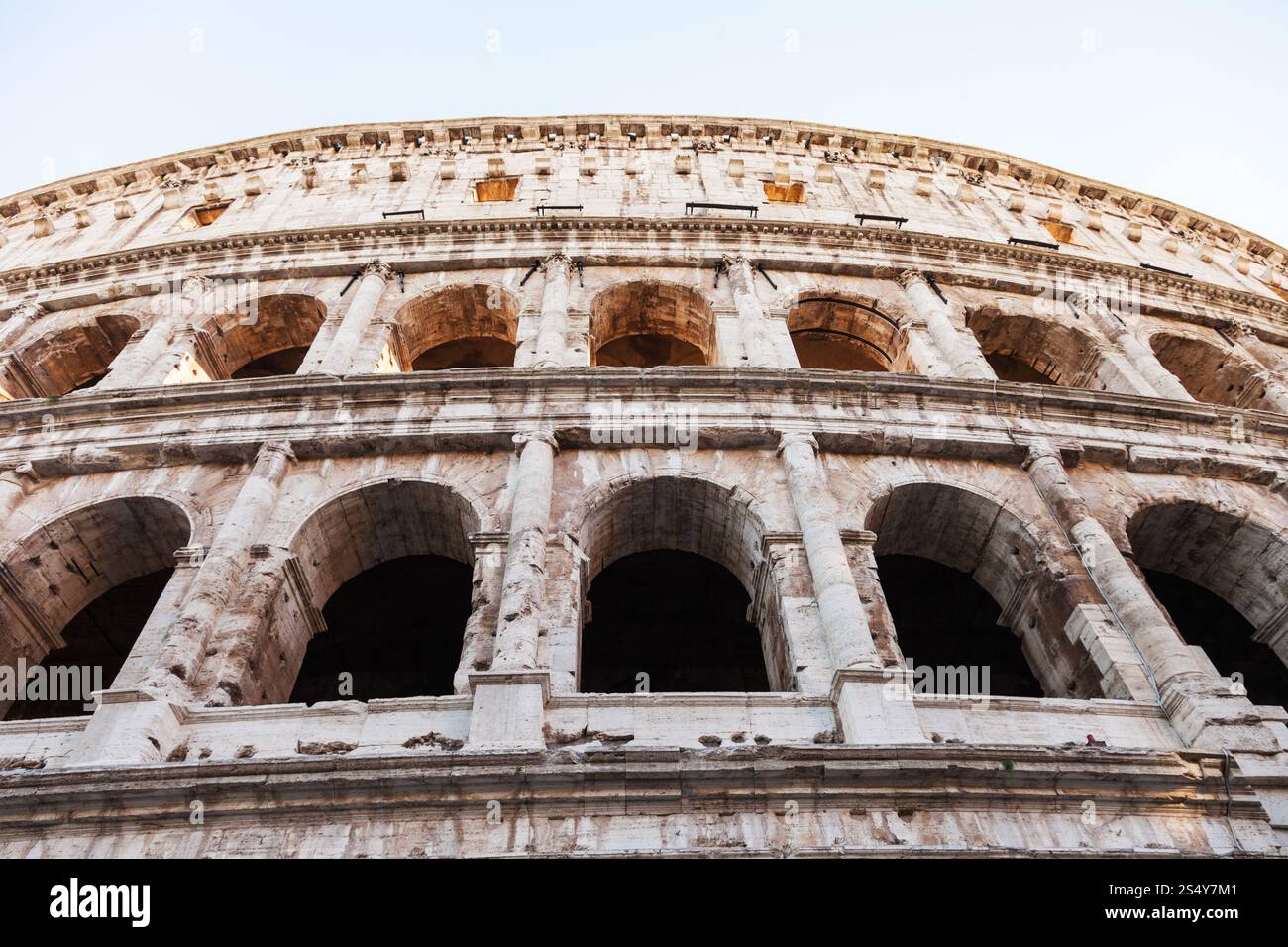 travel to Italy - wall of ancient roman amphitheater Coliseum in Rome ...