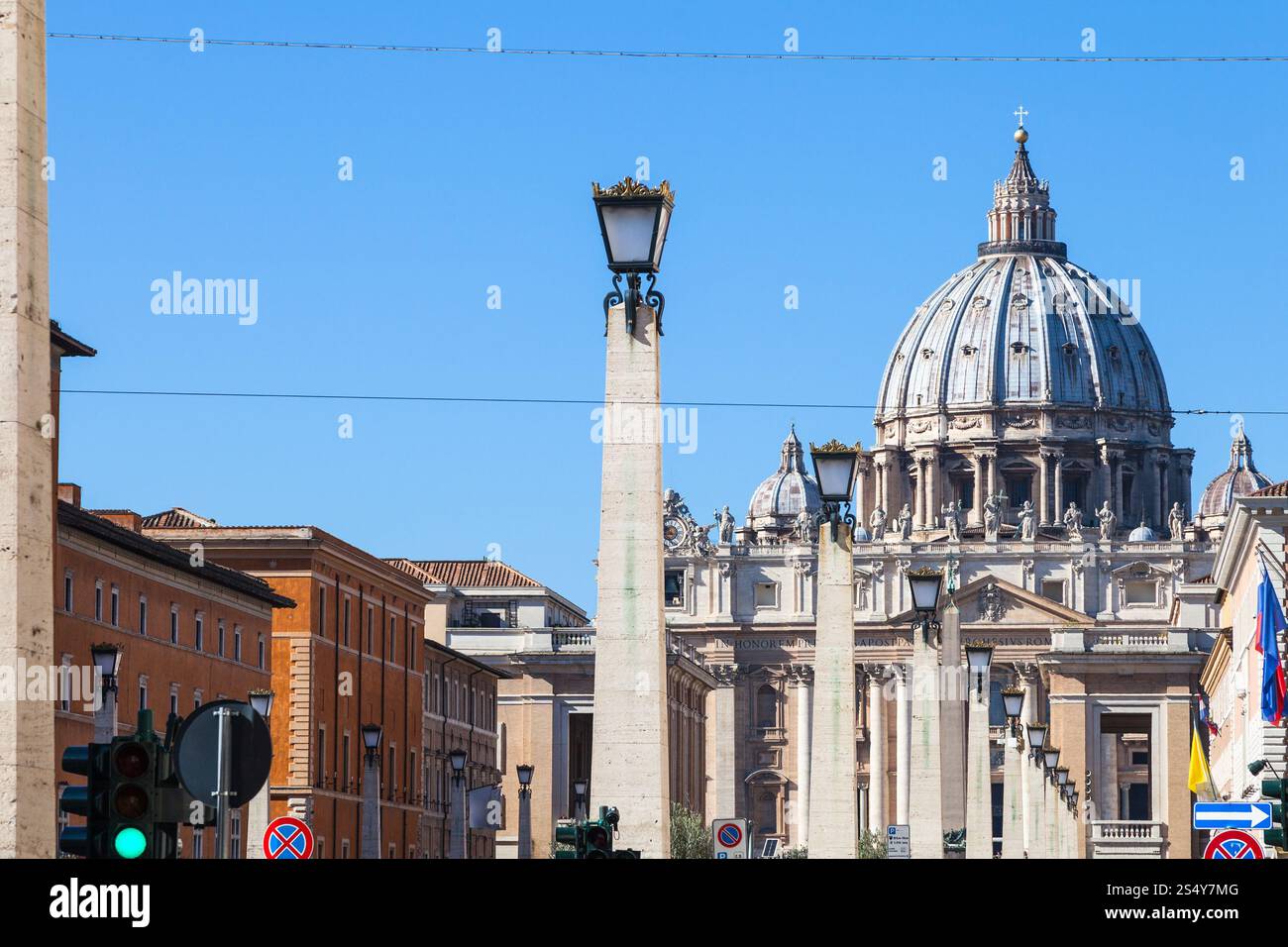 travel to Italy - view of St. Peter's Basilica in Vatican city from ...