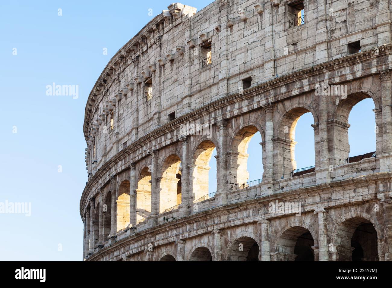 travel to Italy - walls of ancient roman amphitheatre Colosseum in Rome ...