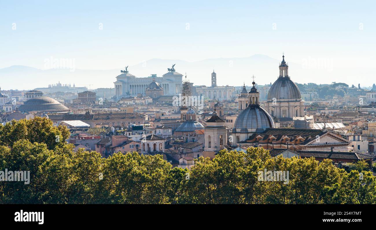 travel to Italy - panorama of Rome city in side of Capitoline Hill from ...