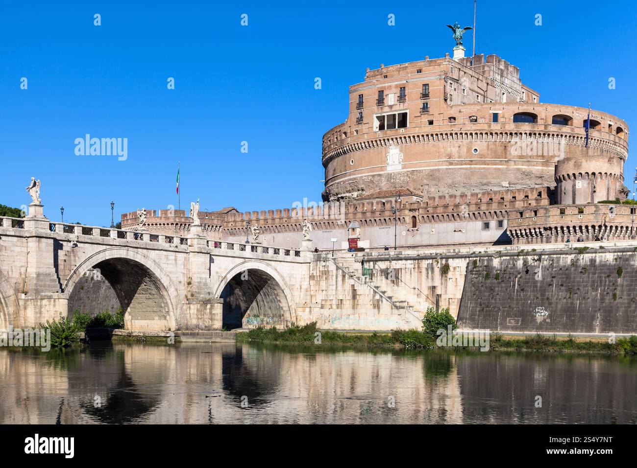 travel to Italy - view of Castel Sant Angelo (Castle of the Holy Angel, Mausoleum of Hadrian ...