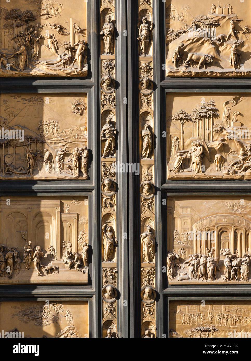 travel to Italy - fragment of outdoor East doors of Baptistery ...