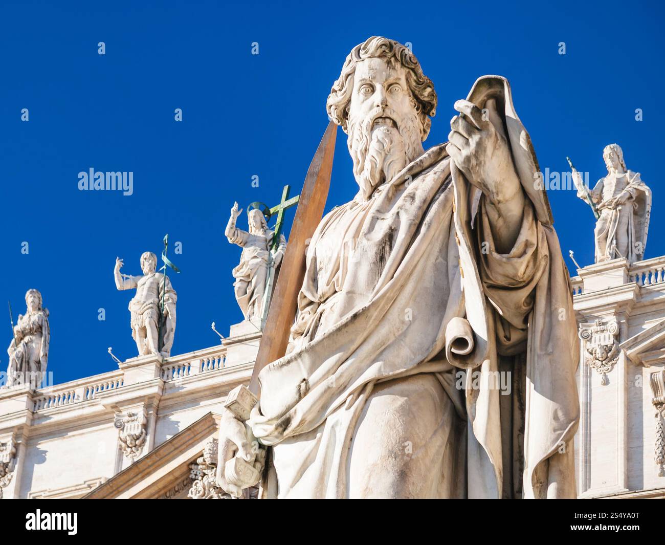 Travel to Italy - Sculpture of Apostle Paul near St Peter Basilica in ...