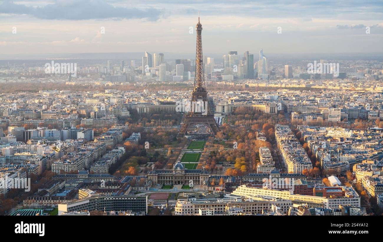 travel to France - Paris city with Eiffel Tower, Champ de Mars and La ...