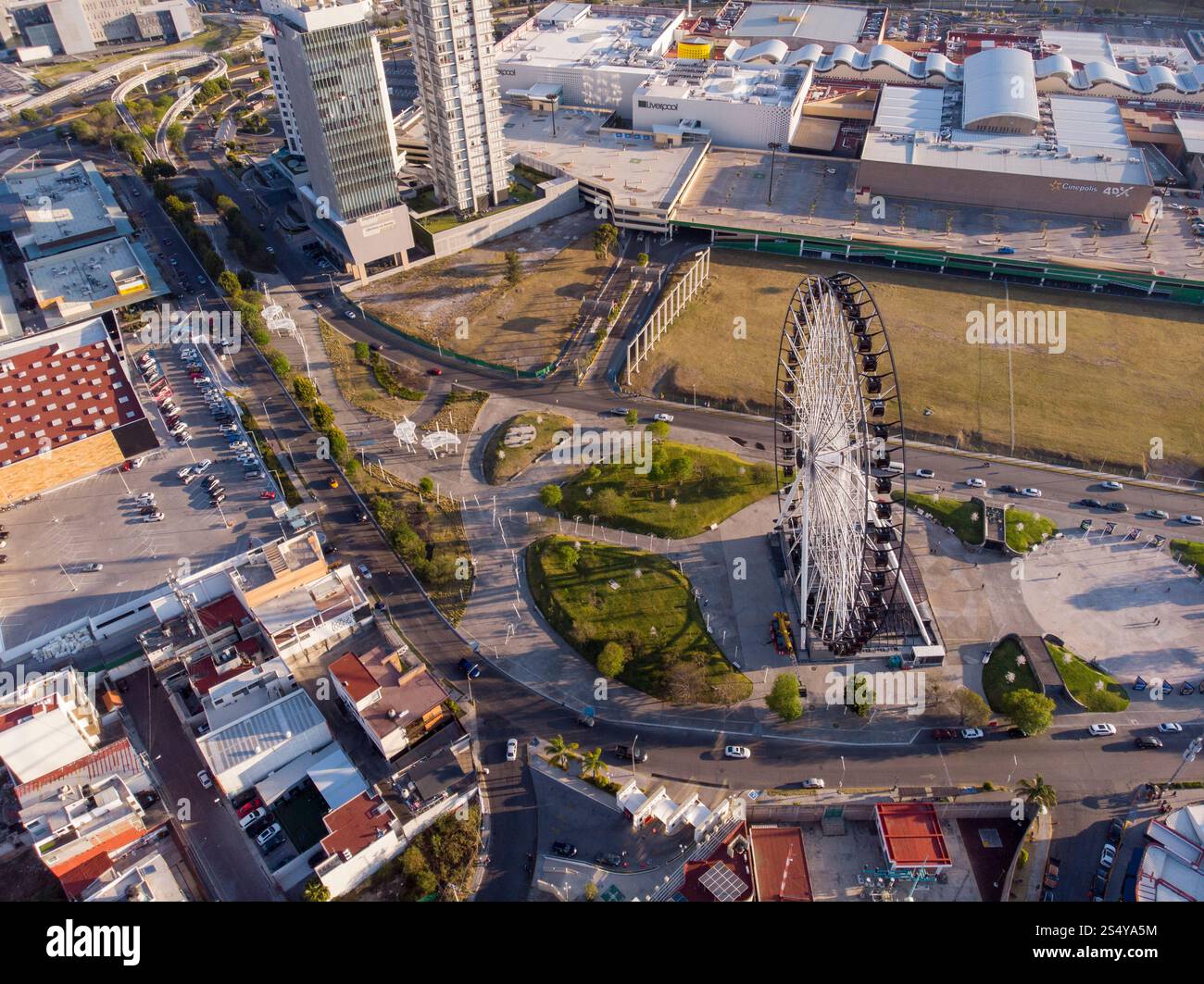 Aerial Drone Video of Angelopolis Business district in Puebla city ...