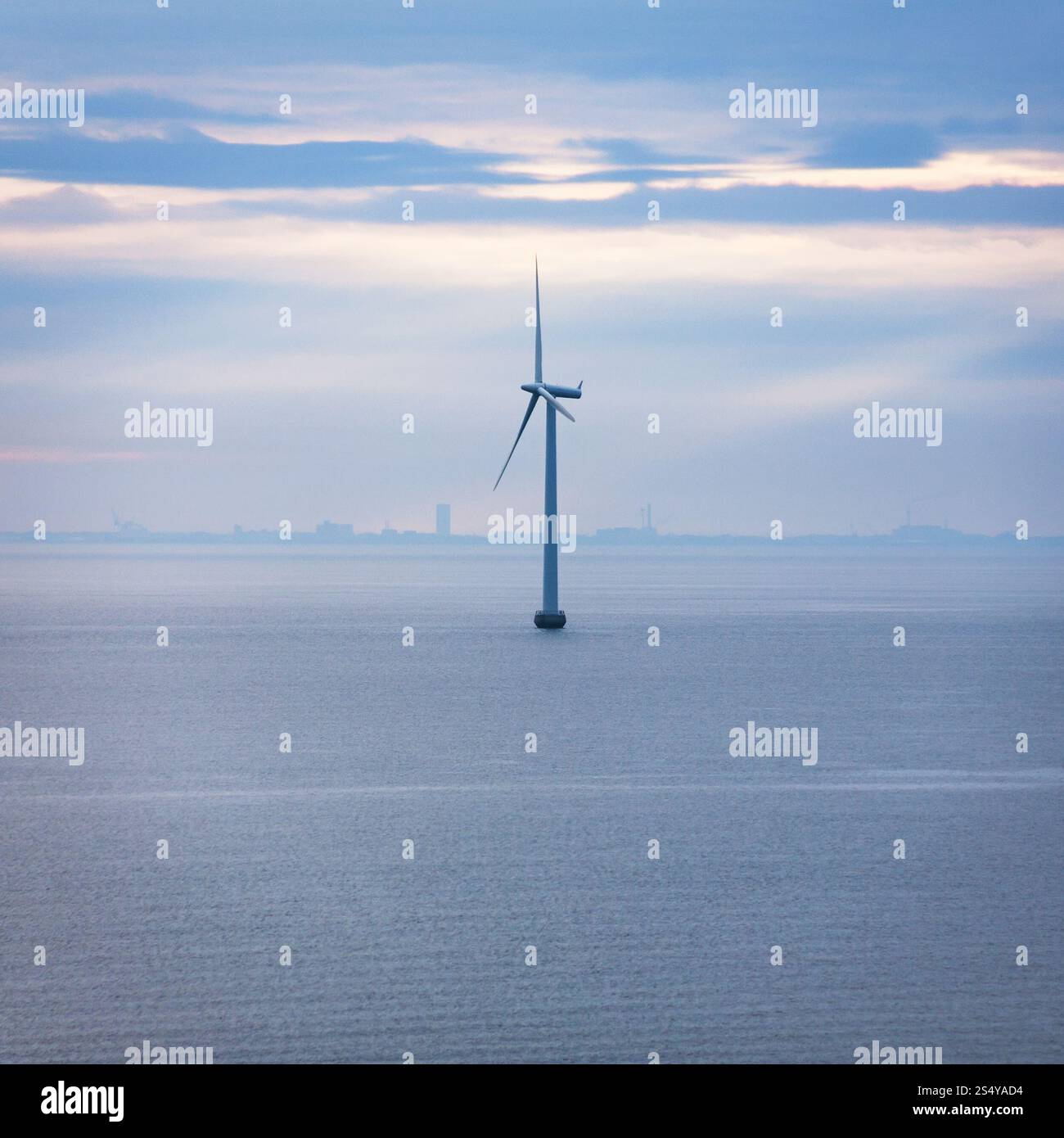 Travel to Denmark - one turbine of offshore wind farm Middelgrunden in ...