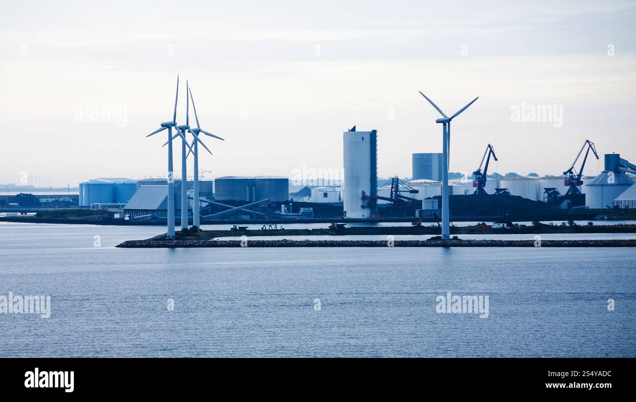 Travel to Denmark - factory buildings of offshore wind farm ...