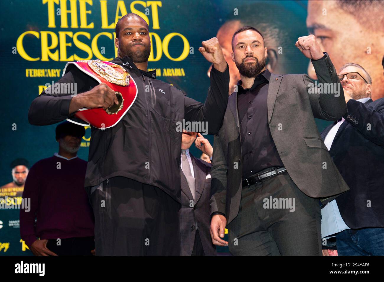 Daniel Dubois (left) and Joseph Parker during a press conference at ...