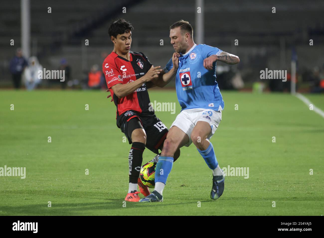 Jesús Serrato # 192 of Atlas and Carlos Rotondi #29 of Cruz Azul battle ...