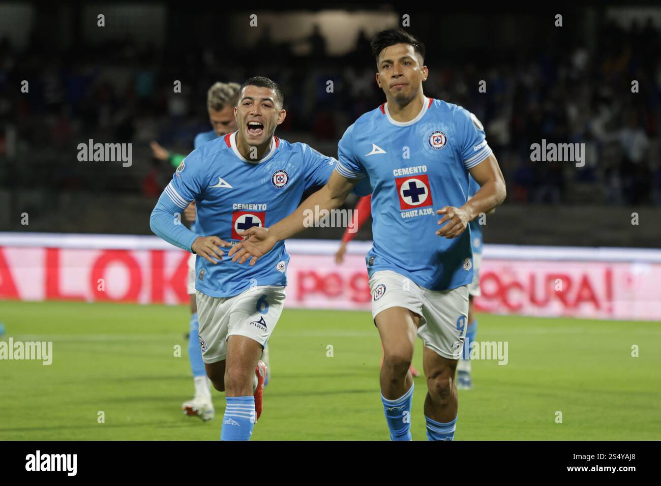 Mexico City, Mexico. 12th Jan, 2025. Ángel Sepulveda #9 and Erik Lira ...
