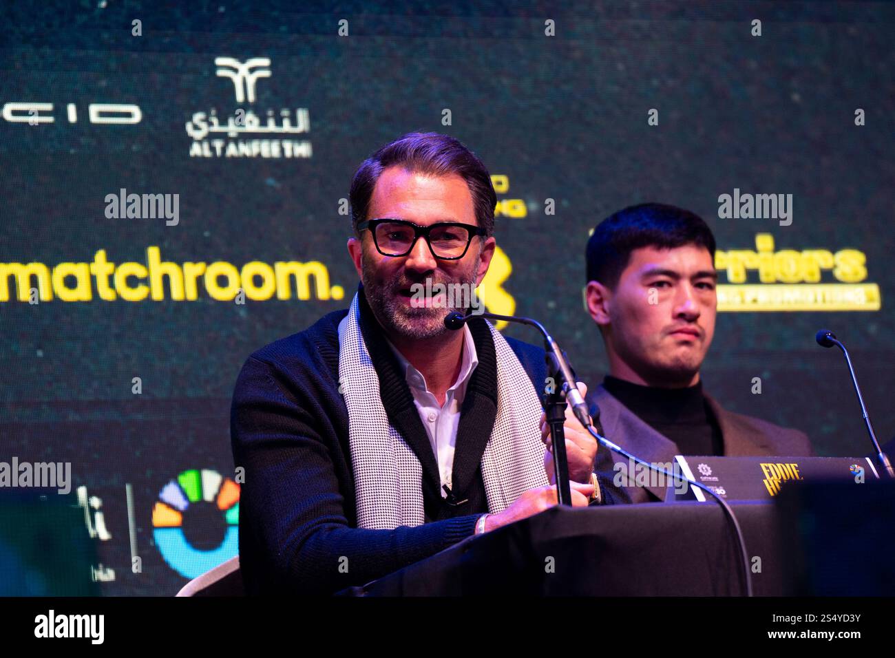 Promoter Eddie Hearn during a press conference at Outernet, London ...