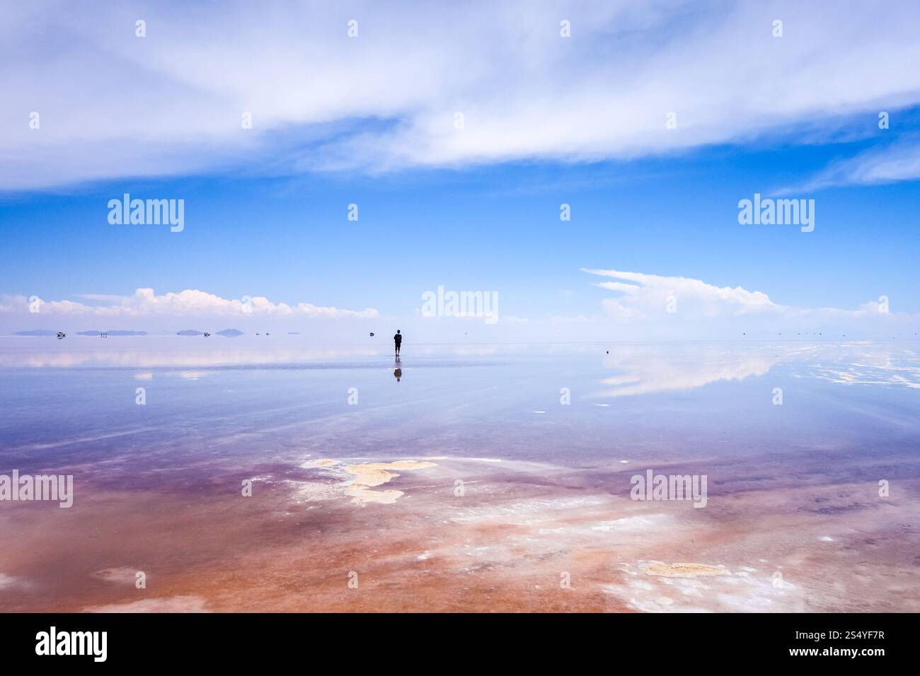 Salar de Uyuni salt flats desert, Andes Altiplano, Bolivia Stock Photo ...