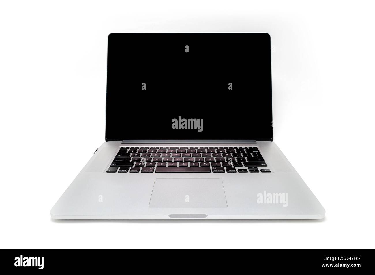 Gray laptop with black keyboard and turned off black screen wnd ...