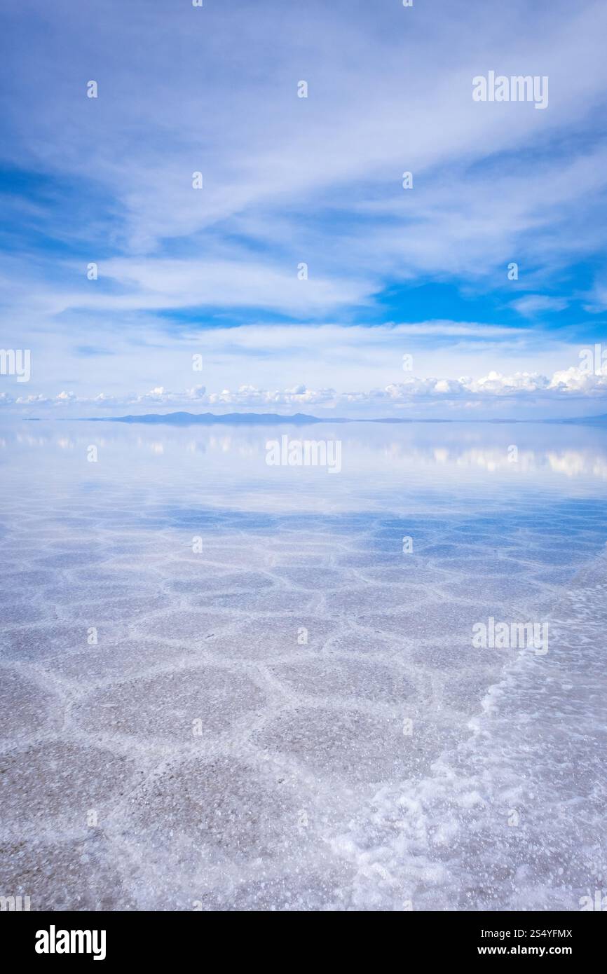 Salar de Uyuni salt white flats desert, Andes Altiplano, Bolivia. Salar ...