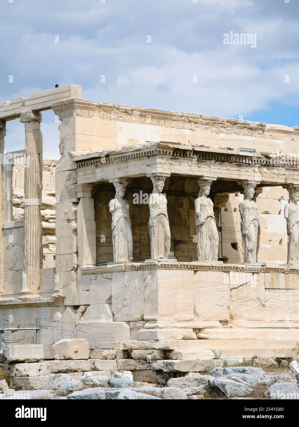 travel to Greece - view of The Porch of the Caryatids of The Erechtheum ...