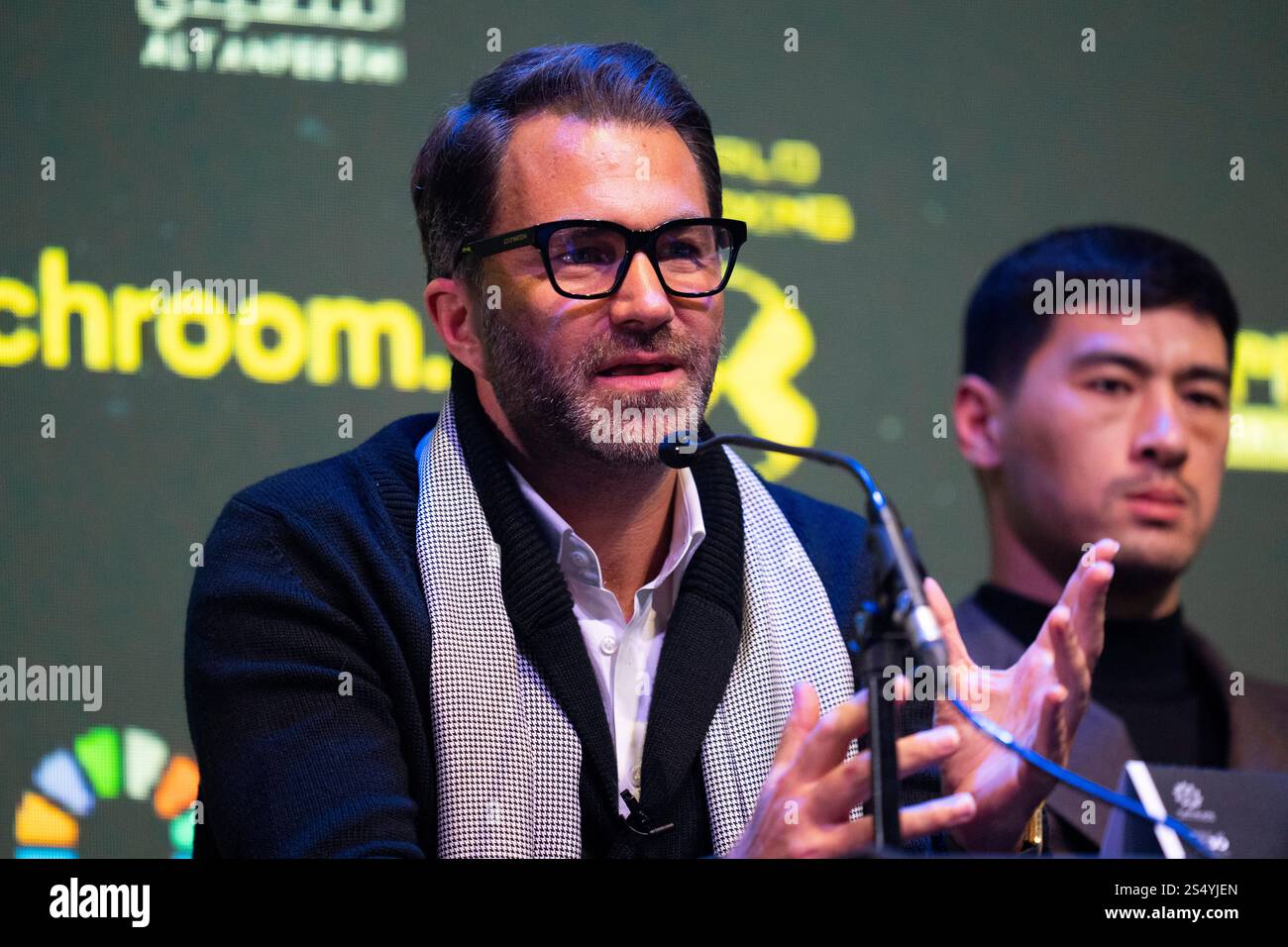 Promoter Eddie Hearn during a press conference at Outernet, London ...