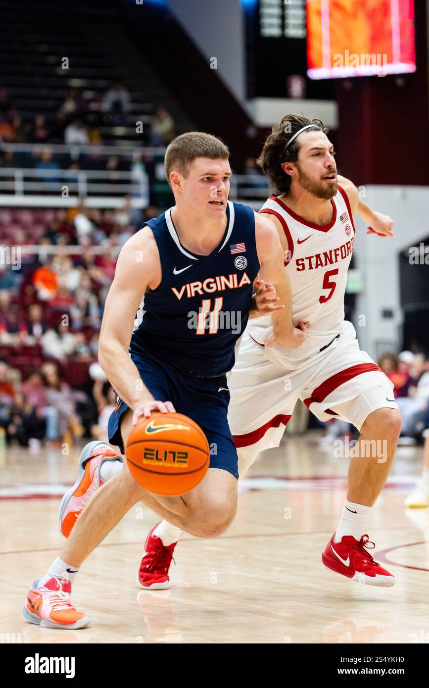 PALO ALTO, CA - JANUARY 11: Virginia Cavaliers guard Isaac McKneely (11 ...