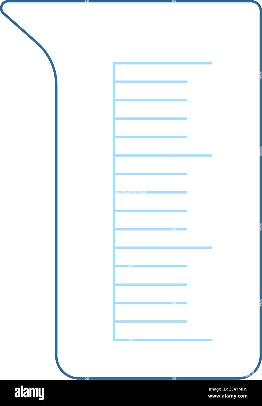 Icon Of Chemistry Beaker. Thin Line With Blue Fill Design. Vector ...