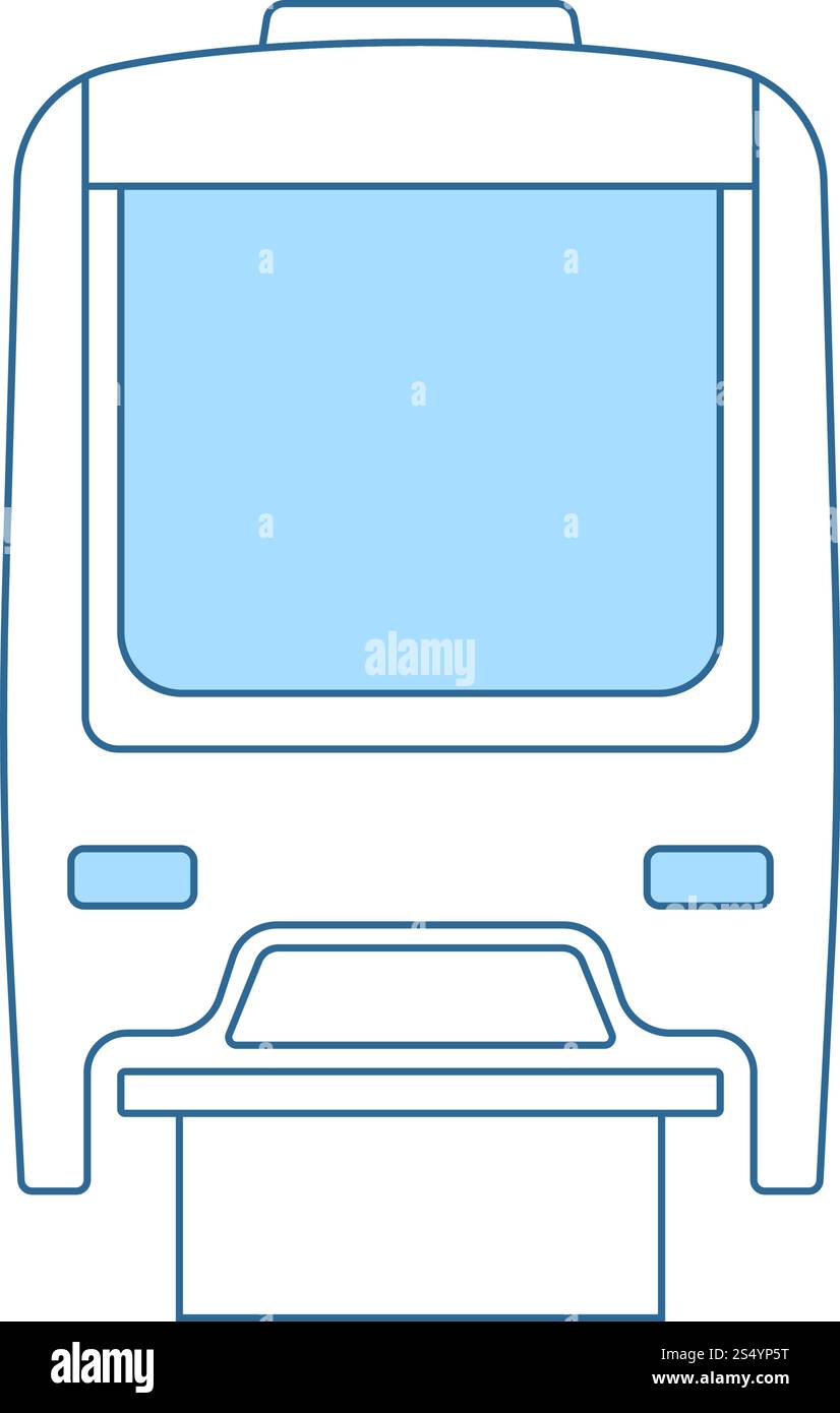 Monorail Icon. Thin Line With Blue Fill Design. Vector Illustration Stock Vector Image & Art - Alamy