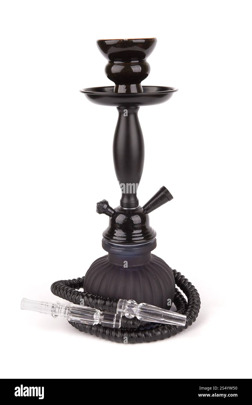 Black hookah isolated on white background Stock Photo - Alamy