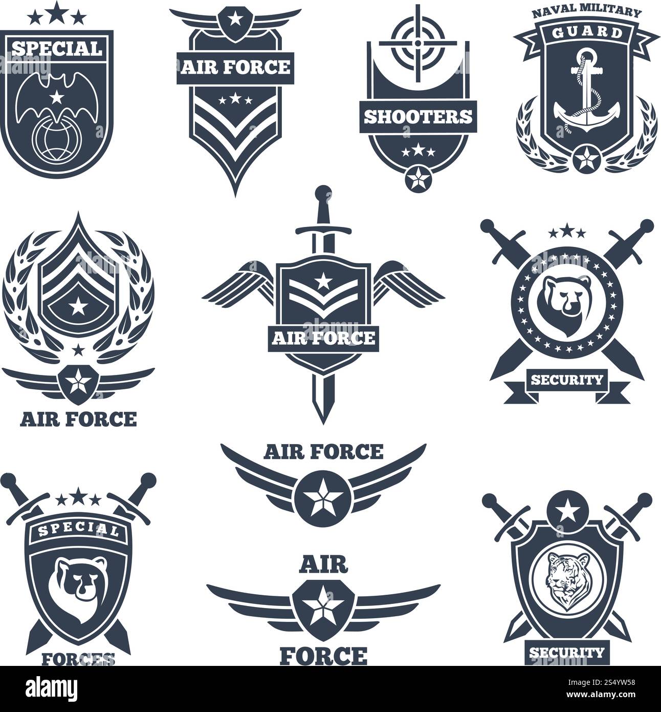 Emblems and badges for air and ground forces. Template badge for ...