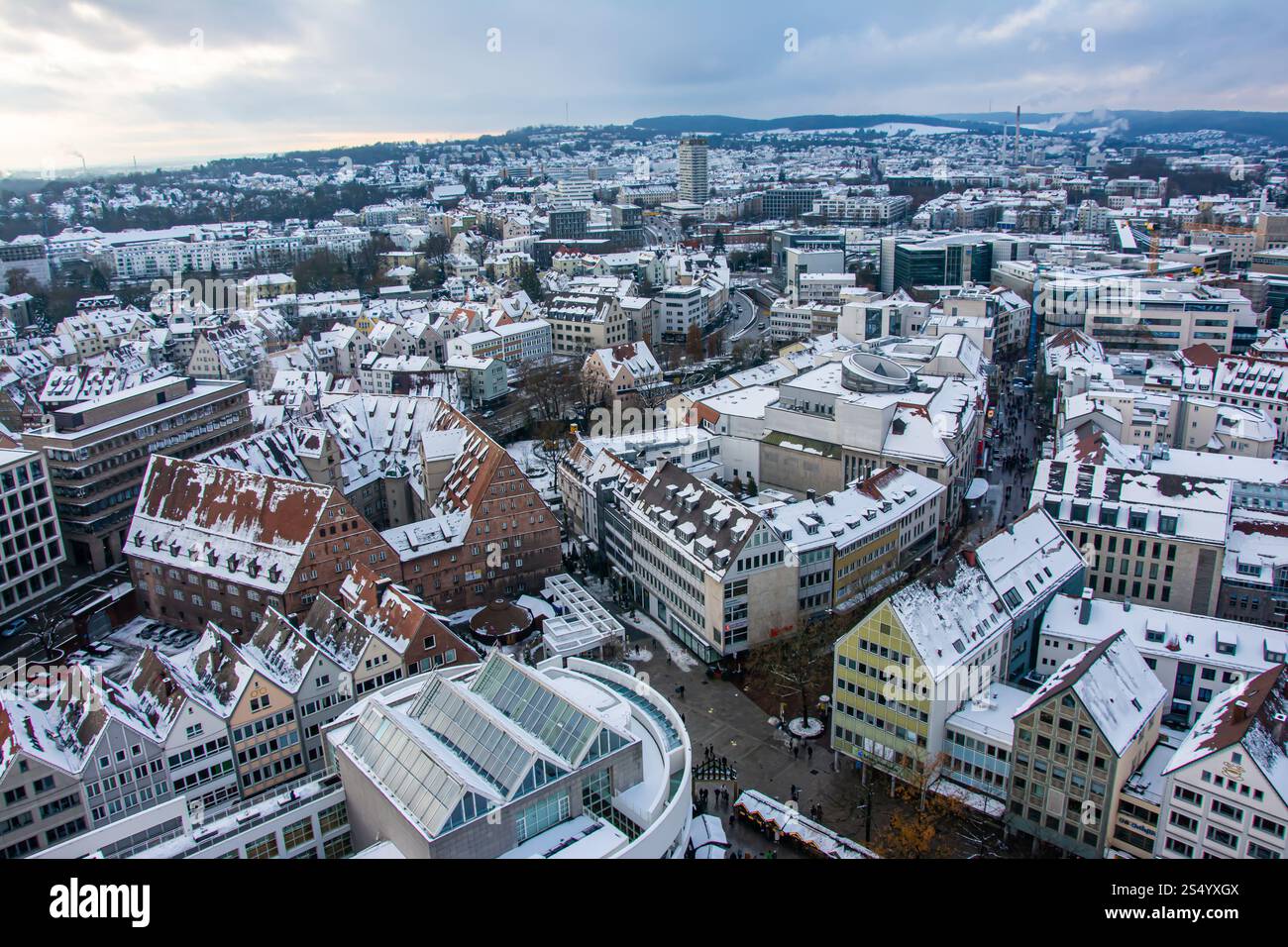 Winter View of the skyline of Ulm, Germany Stock Photo - Alamy