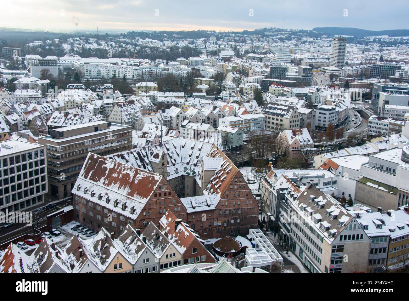 Winter View of the skyline of Ulm, Germany Stock Photo - Alamy