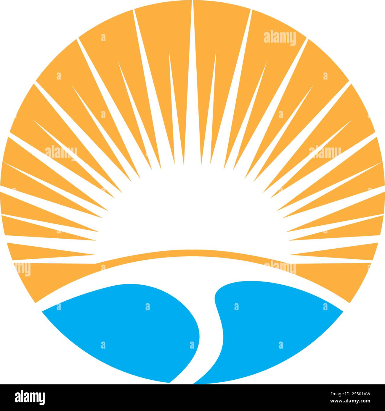 Vector Icon Logo Template Sun over horizon Stock Vector Image & Art - Alamy
