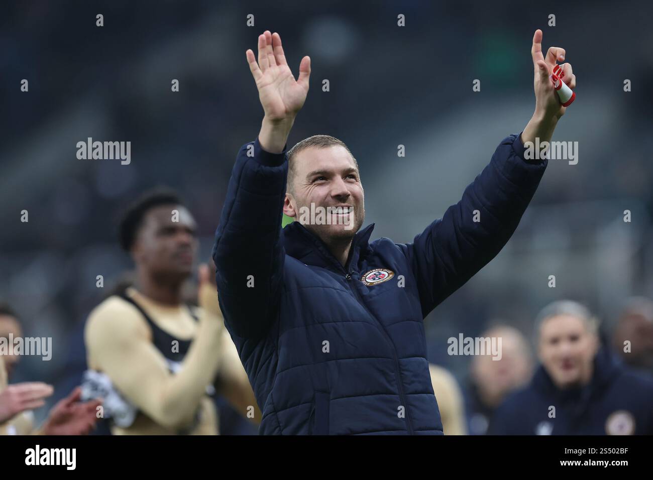 Bromley's Michael Cheek salutes their fans after the Emirates FA Cup ...
