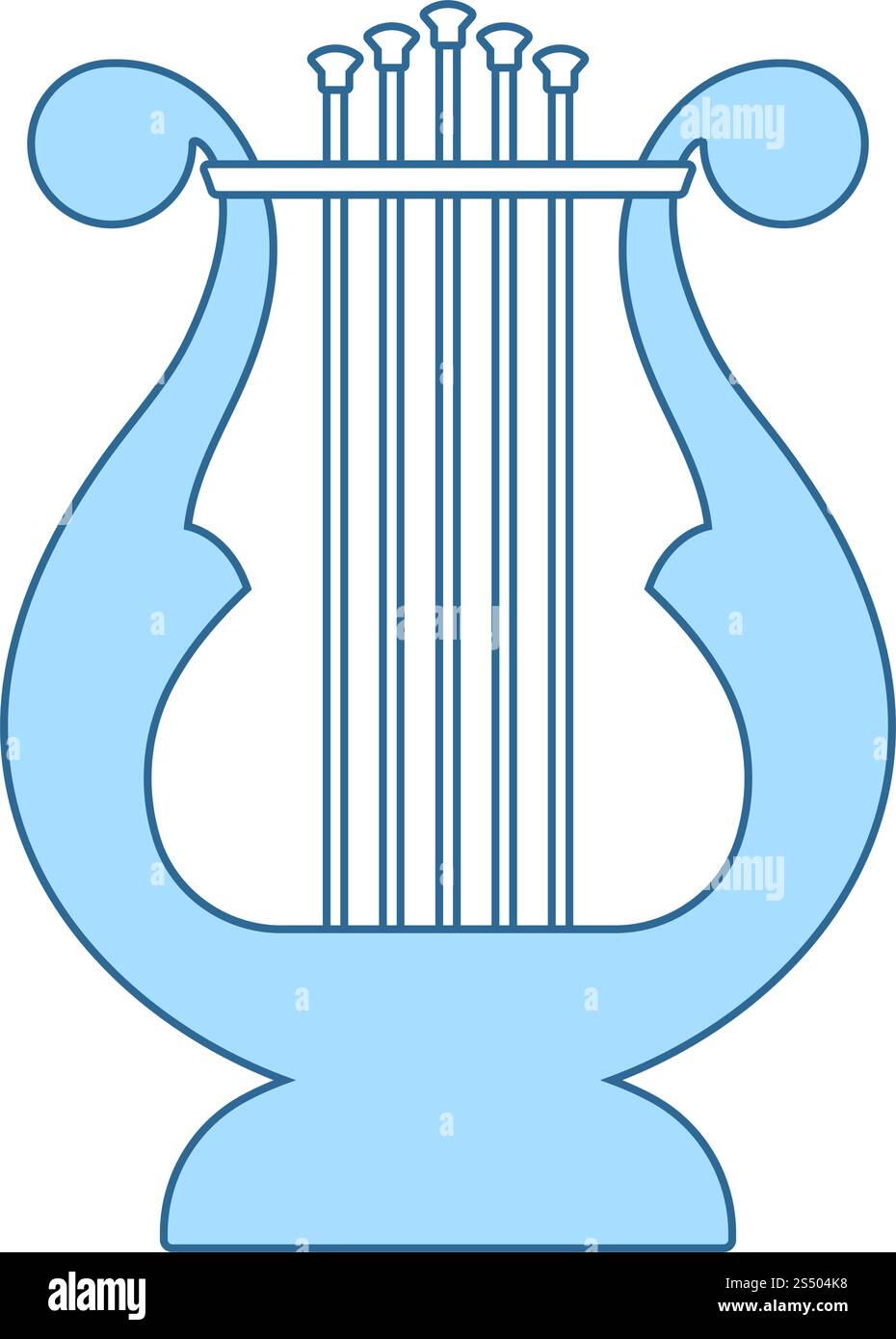 Lyre Icon. Thin Line With Blue Fill Design. Vector Illustration Stock ...