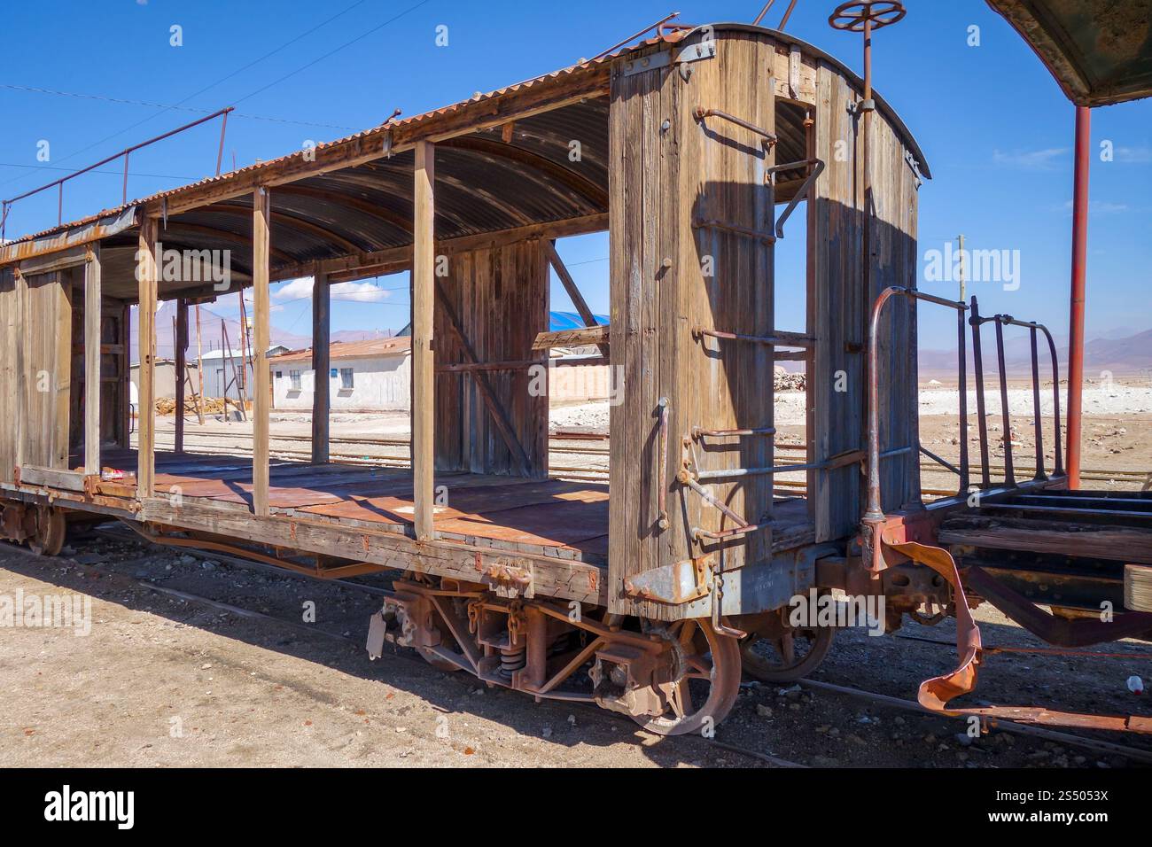 Old train station in Bolivian desert, south america. Old train station ...