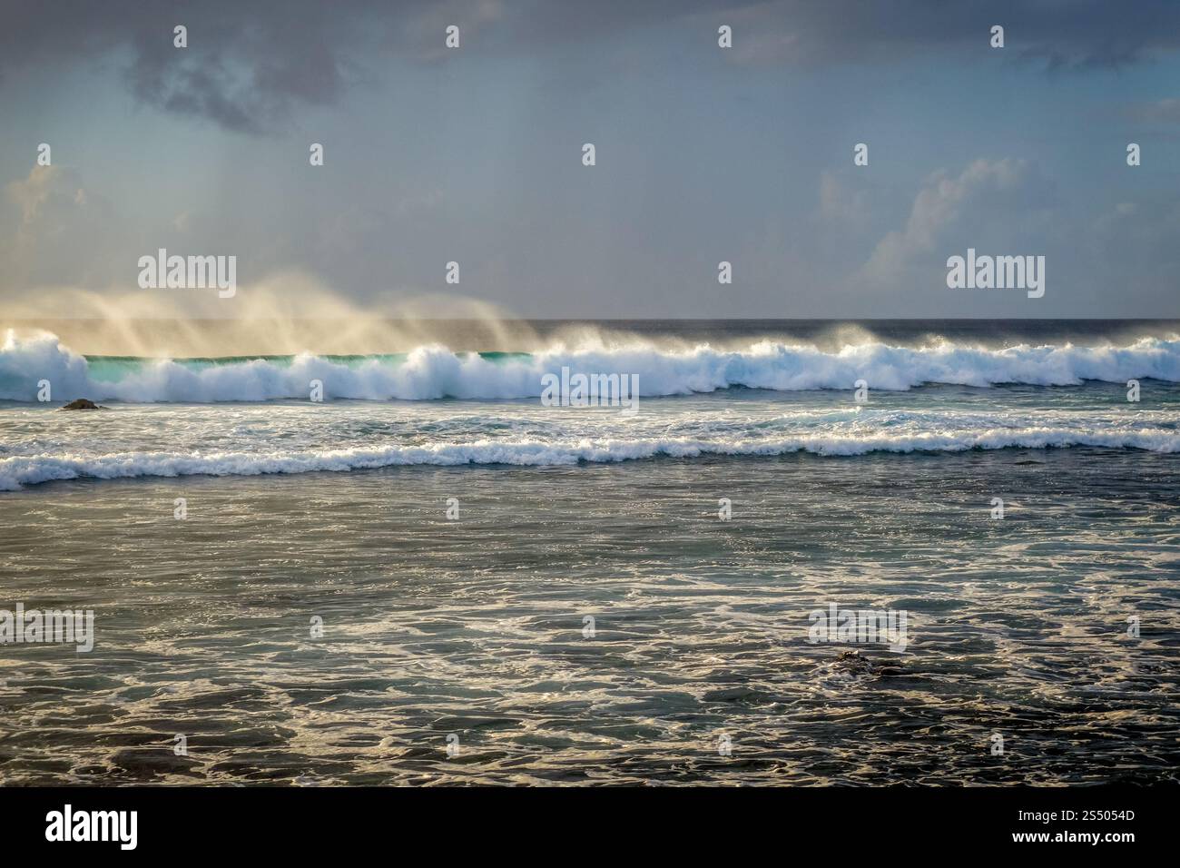 Pacific ocean at sunset on Easter Island, Chile. Pacific ocean at ...