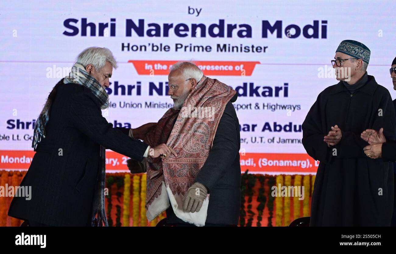Srinagar, India. 13th Jan, 2025. SRINAGAR, INDIA - JANUARY 13: Prime Minister Narendra Modi ...