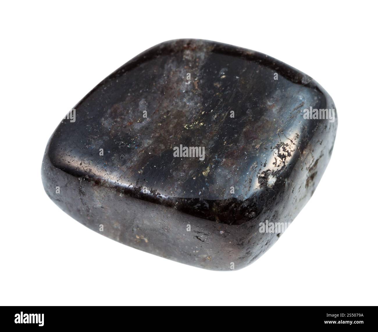 macro shooting of natural mineral stone - tumbled Anthophyllite ...