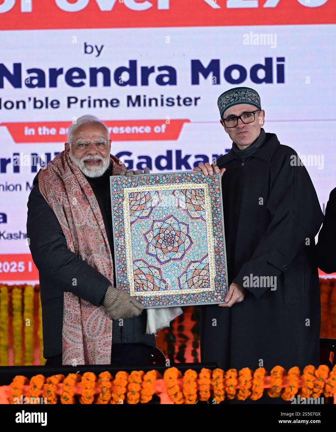 Srinagar, India. 13th Jan, 2025. SRINAGAR, INDIA - JANUARY 13: Prime Minister Narendra Modi ...