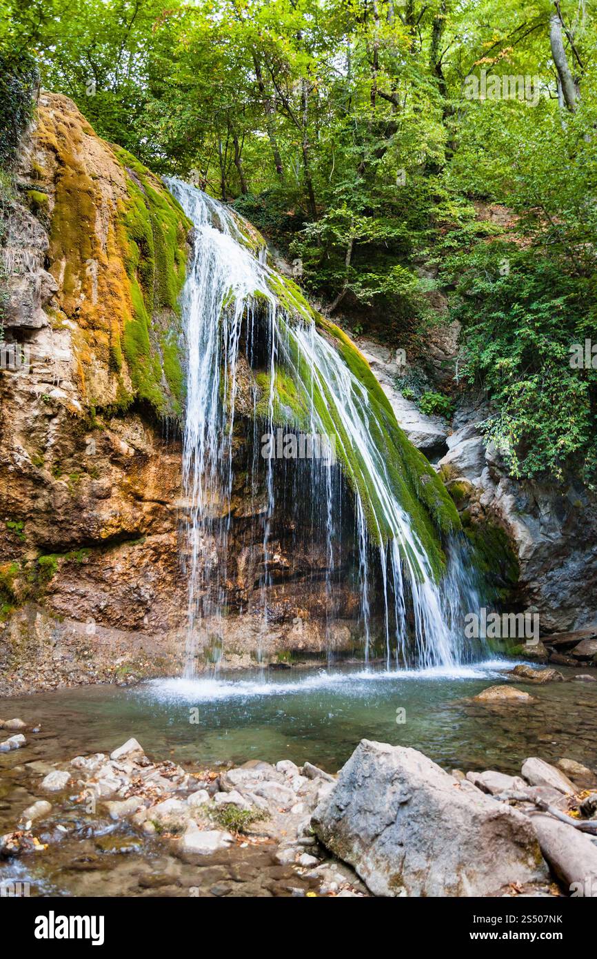 travel to Crimea - Djur-djur (CurCur) waterfall on Ulu-Uzen river in ...