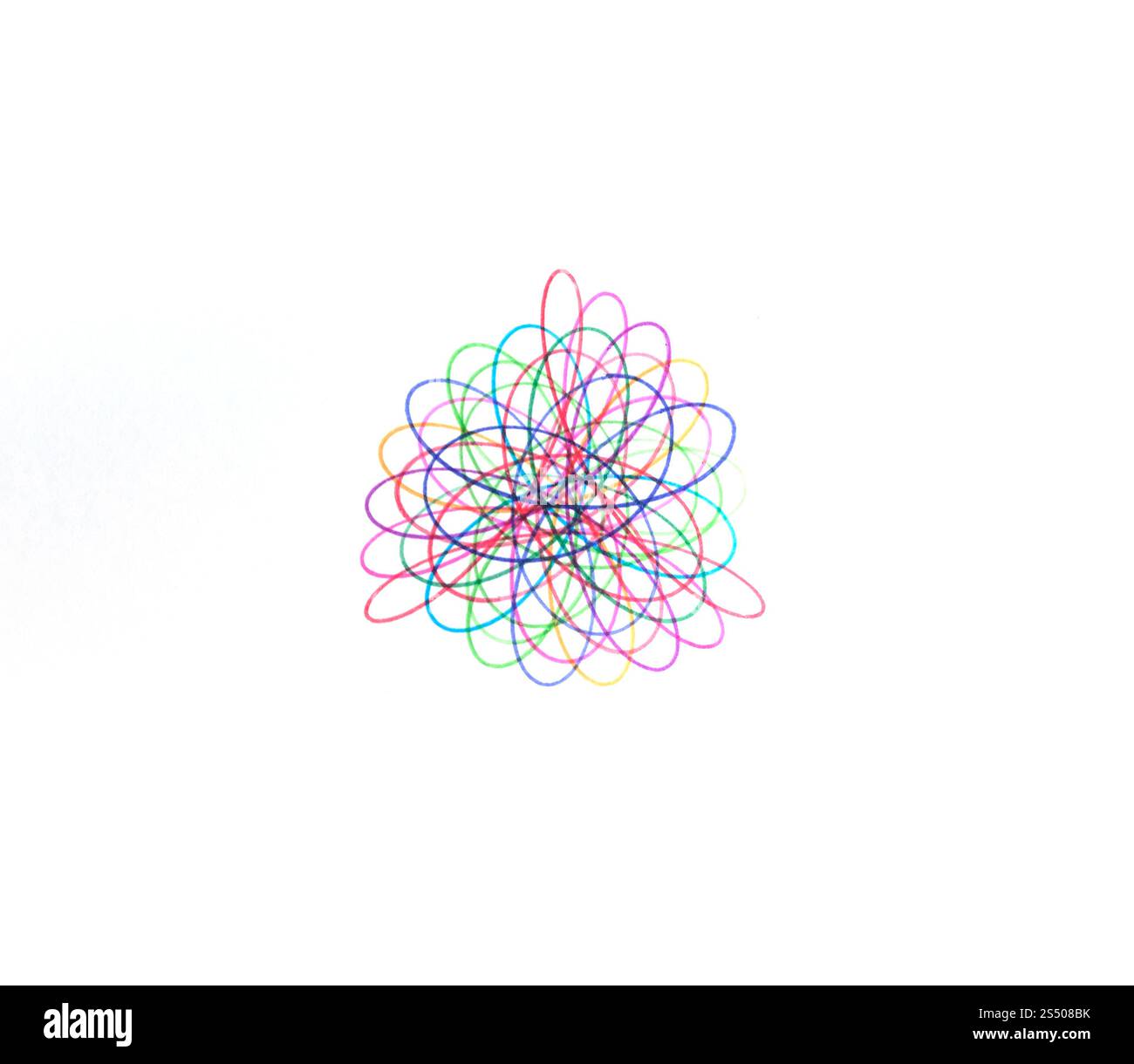 Abstract Spirograph writing designs Round symbol Stock Photo - Alamy