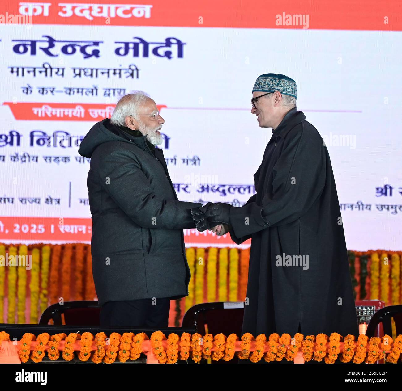 Srinagar, India. 13th Jan, 2025. SRINAGAR, INDIA - JANUARY 13: Prime Minister Narendra Modi ...