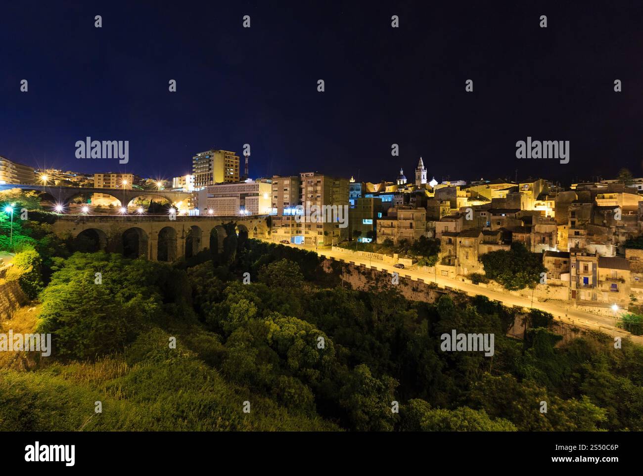 Night old medieval Ragusa famos Sicilian town view (Sicily, Italy ...