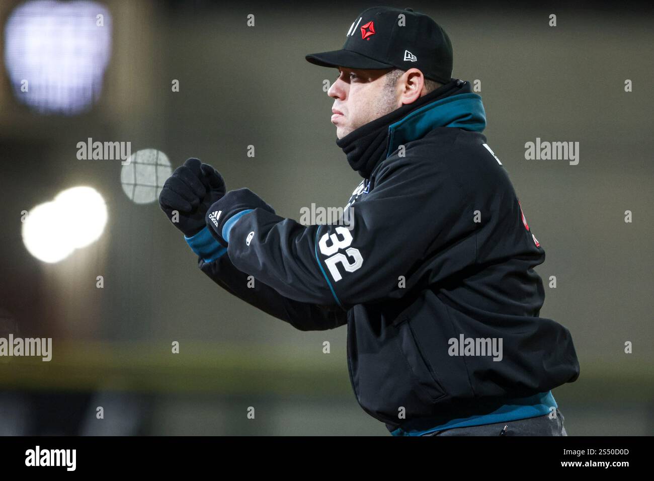 HERMOSILLO, MEXICO - JANUARY 11: Umpire reacts in the second inning ...