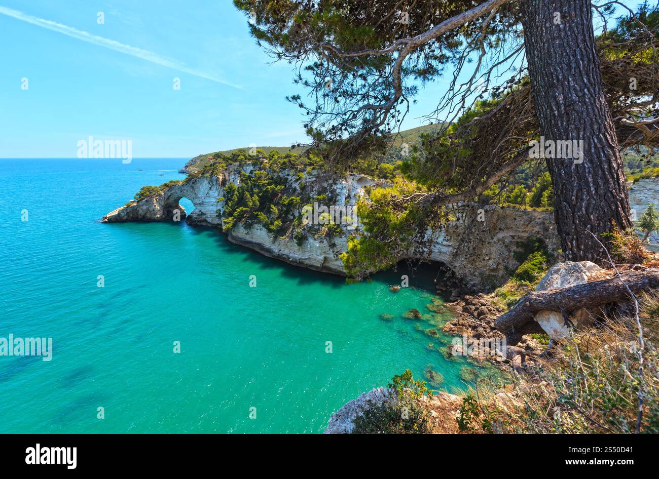 Adriatic coast landscape. Summer Architello (Arch) of San Felice on the ...